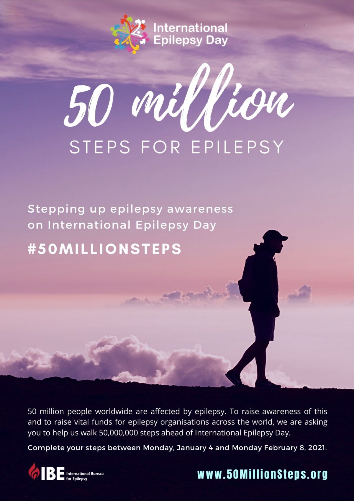 WORLDWIDE - 50 Million Steps for Epilepsy - International Epilepsy Day
